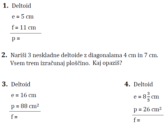 Obseg in ploščina DELTOIDA – Travel Math Class